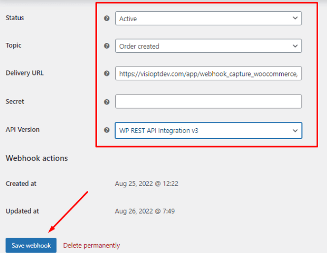 Connect Cart: Woocommerce Using Webhooks – Visiopt